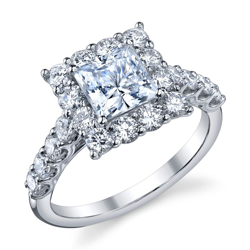 Deutsch Signature Share Prong Princess Halo Semi Mount - 4032-PTB Deutsch Signature Share Prong Princess Halo Semi Mount - 4032-PTB