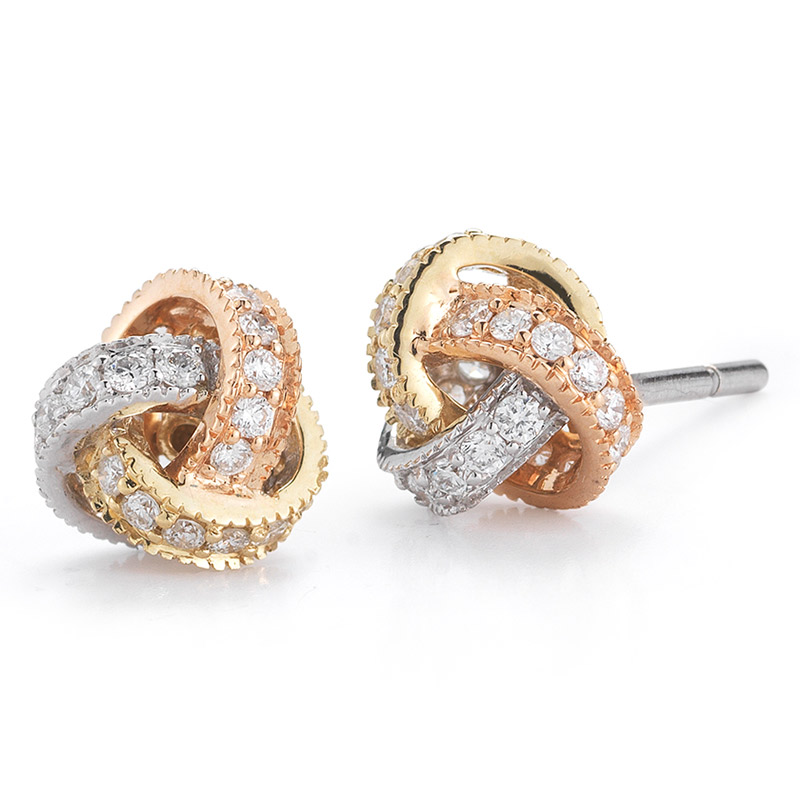 Deutsch Signature Clover Pave Diamond Stud Earrings - ED19-59B Deutsch Signature Clover Pave Diamond Stud Earrings - ED19-59B