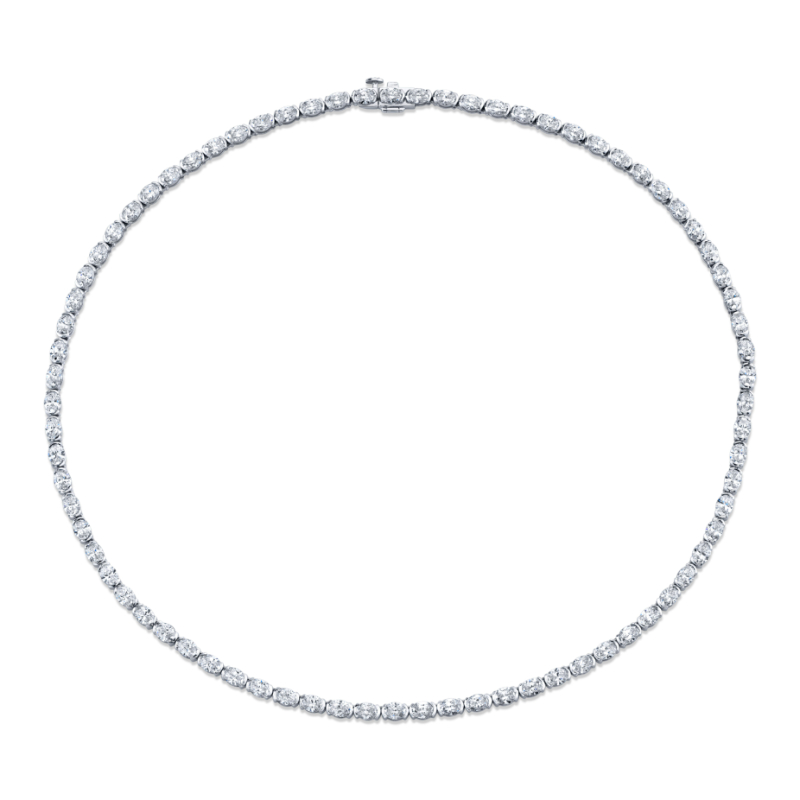 Norman Silverman 14.65 Carat Oval Cut Diamond Necklace - N2528