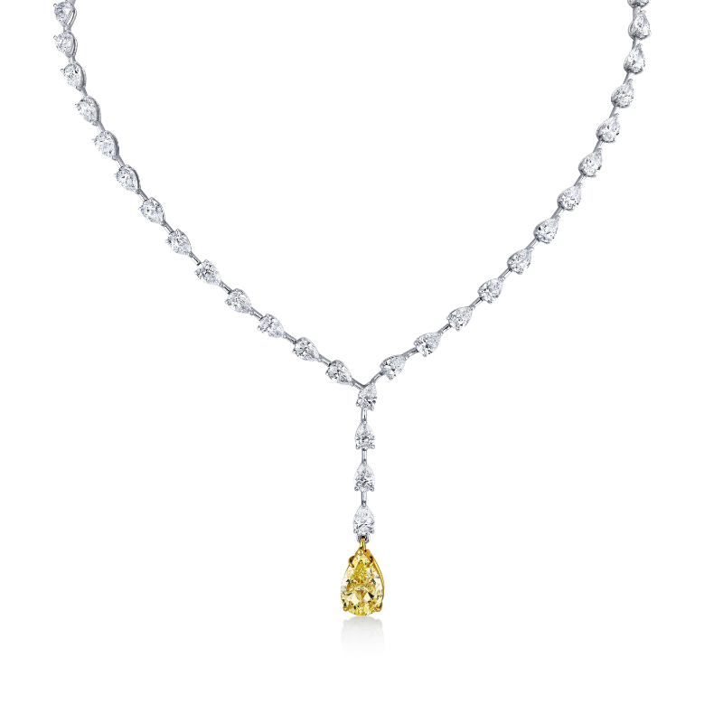 Norman Silverman 14.65 Carat Oval Cut Diamond Necklace - N2528